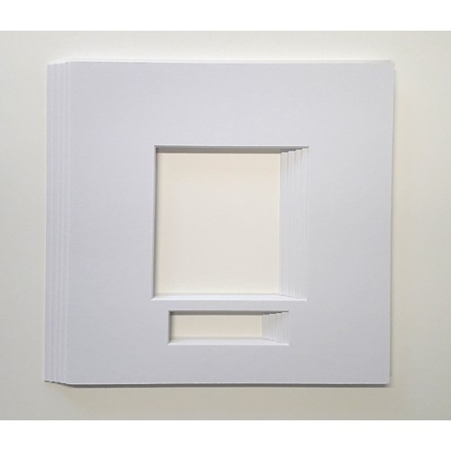 5 Pack of 12x12cms (or 10x10cms ) Window - Picture Mounts with text box ...